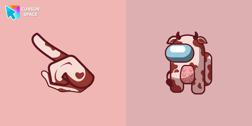 Custom Cursor Among Us Funny Cow Character For Chrome - Cursor Pack ...